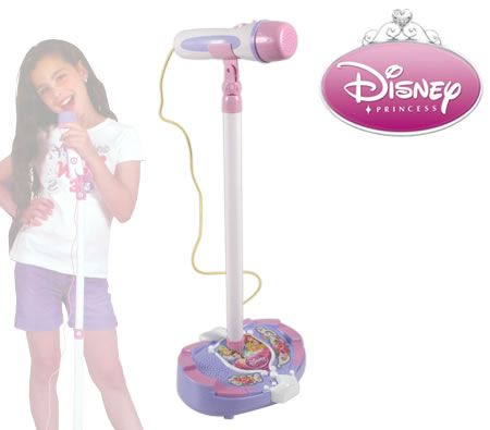 Disney Princess Karaoke Microphone with Stand and Inline Speaker Connection