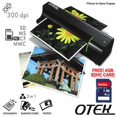 Otek Stand-Alone A6 Scanner 4" x 6" 1800 x 1200 pixel - A6-EZ + BONUS ...