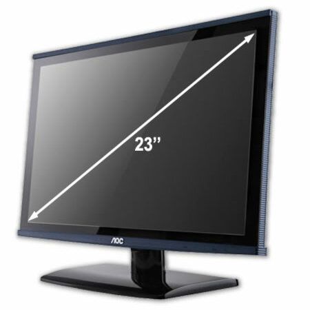 23" Widescreen Glass Monitor - Black/Gray, Full HD 1920x1080p, 60,000:1 ...