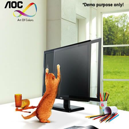 23" Widescreen Glass Monitor - Black/Gray, Full HD 1920x1080p, 60,000:1 ...