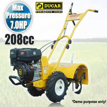 Commercial 7.0HP Cultivator Rotary Garden Tiller Hoe - Yellow