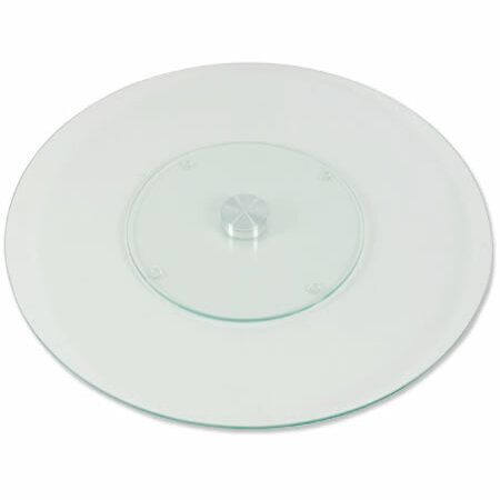 Tempered Glass Tabletop Lazy Susan Turntable with 360 Degree Rotation ...