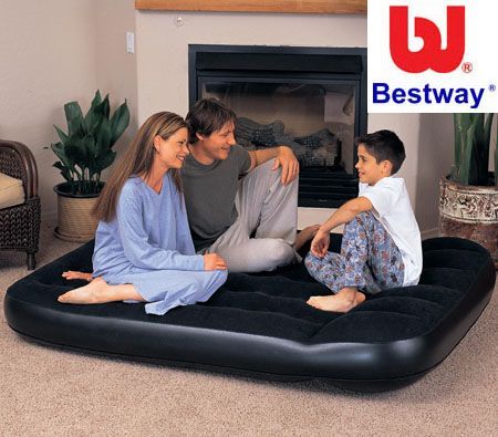 Bestway Luxury Inflatable Flocked Air Bed with Built-in Electric Air ...