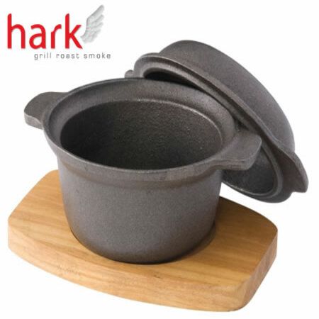 Hark Cast Iron Garlic Pot with Wood Serving Base