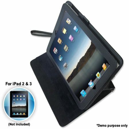 PU Leather iPad 2 / iPad 3 Case with Wrist Strap & In-Car Strap to ...
