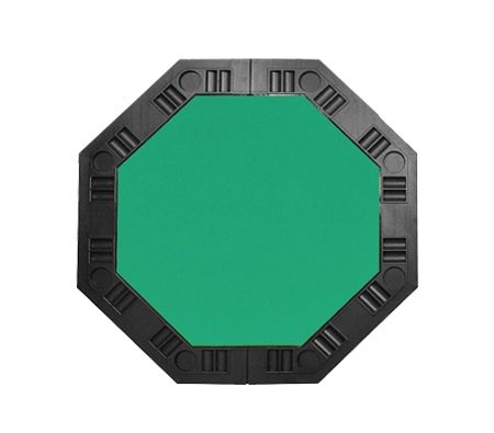 Large Padded Octagon Folding Casino Green Felt Poker Table Top for 8 ...
