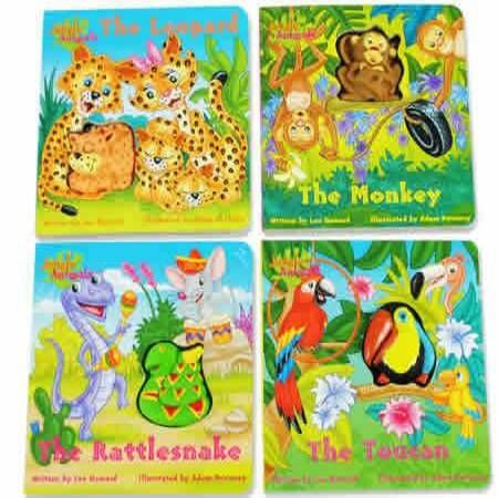 Squeaky Toy Board Books - Jungle Animal Squeaky Zoo Series - Set of 4