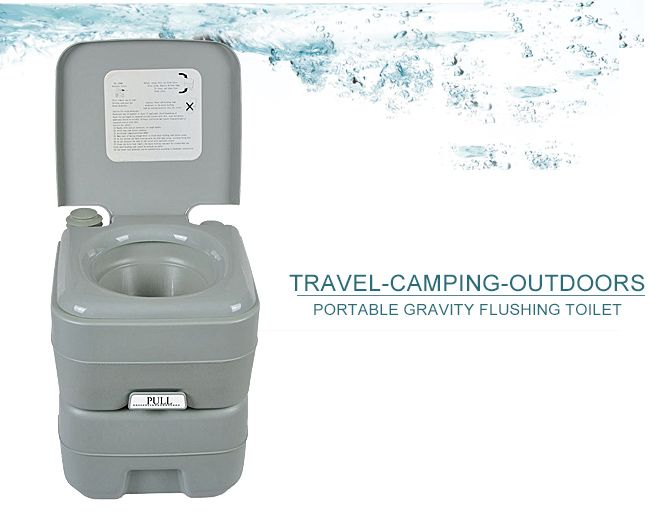 Portable Toilet - Camping Potty Restroom - 20L Square Light Gray ...