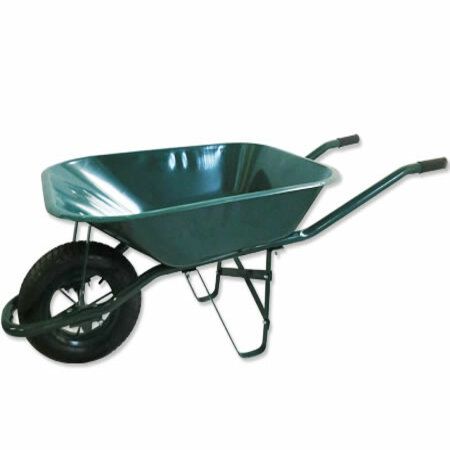 Wheelbarrow - 65 Litre Garden Cart with 130kg Max Capacity - Green ...