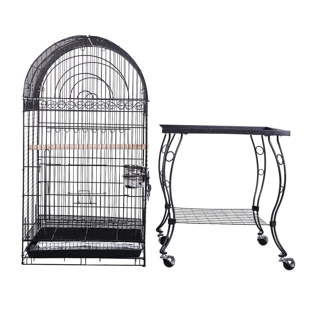 Bird Parrot Cage - Elegant Dome Top, Lacework & Curve Legs Design ...