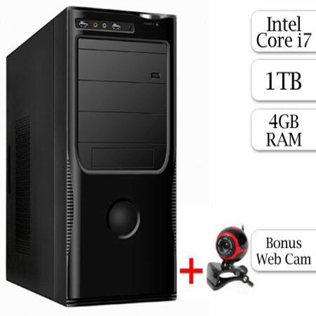 Intel Budget i7 PC Intel Core i7-3770, 4G RAM, 1000GB HDD USB 3.0 & 1 ...
