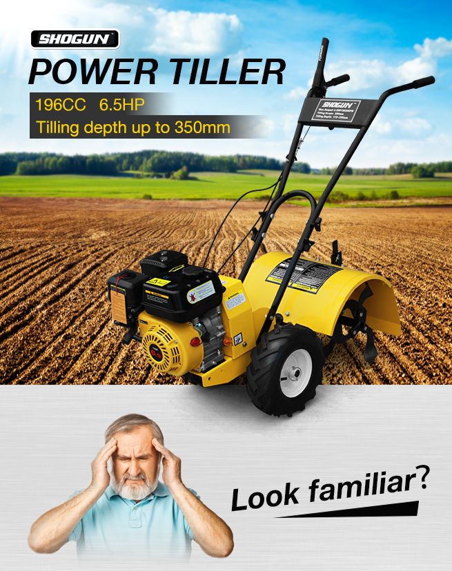Shogun 6.5HP Gasoline Cultivator/ Tiller/ Rotary Hoe/ Rototiller ...