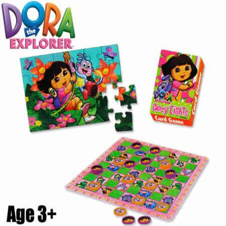 Dora the Explorer 3 in 1 Game, Card Game and Puzzle Set