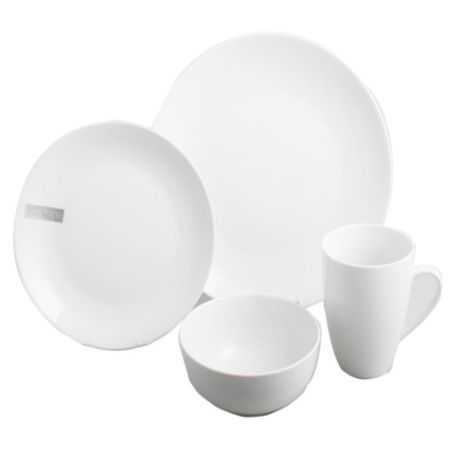 Dinnerware 16 Piece Dinner Set for 4 - Designed in Australia - White Aurora