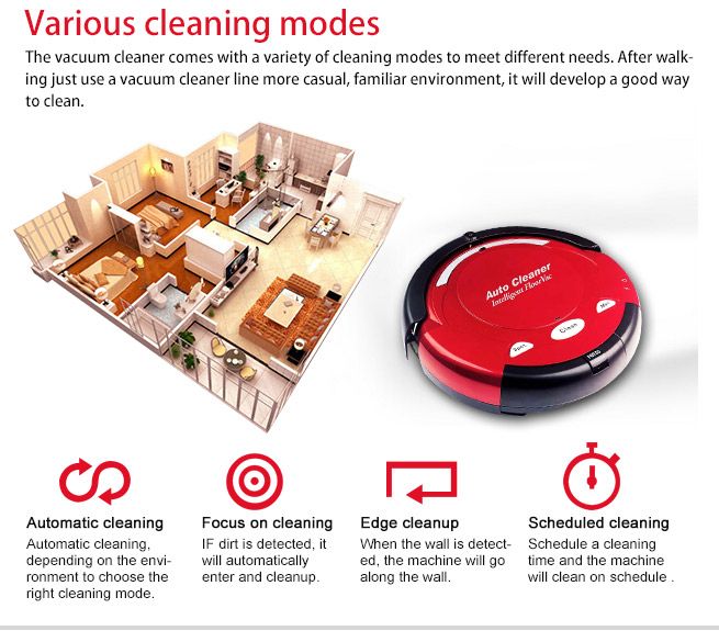 Robot Vacuum Cleaner - Bagless, Self Charging and Auto Turn Off Feature ...