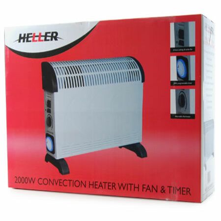 Heller Heater - 2000W Convection with 3 Heat Settings, Turbo Fan and ...