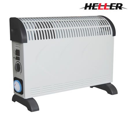Heller Heater - 2000W Convection with 3 Heat Settings, Turbo Fan and Timer