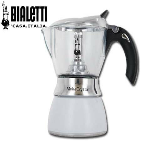 Bialetti Moka Crystal Espresso Maker - White, 4 Cups