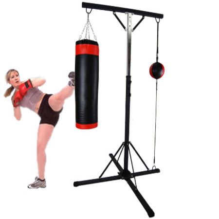 Genki Professional Heavy Duty 2-Station Boxing Stand Gym with Punching Bag