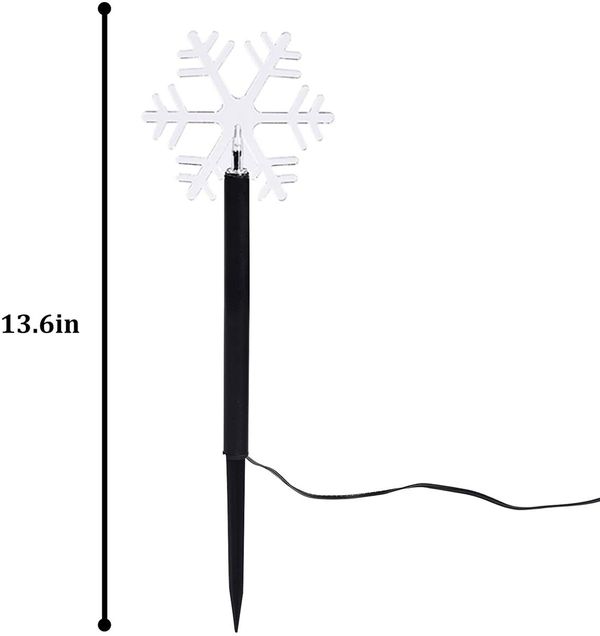 Snowflake Solar Driveway Stakes Snowflakes 20 LED Solar Christmas