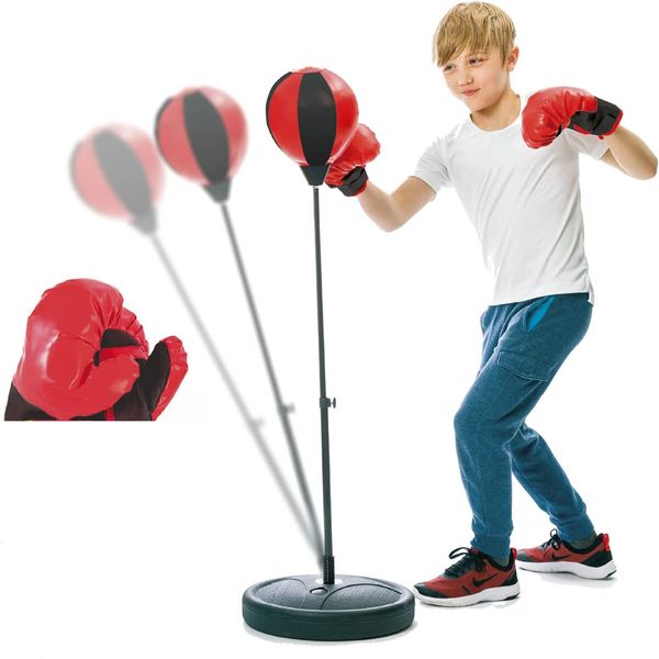 Punching Bag for Kids Adjustable Kids Punching Bag with Stand Boxing Bag Set Toy for Boys