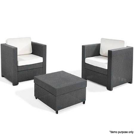 Keter Rattan Style Outdoor Table and Chairs Set - Humber Set, Grey