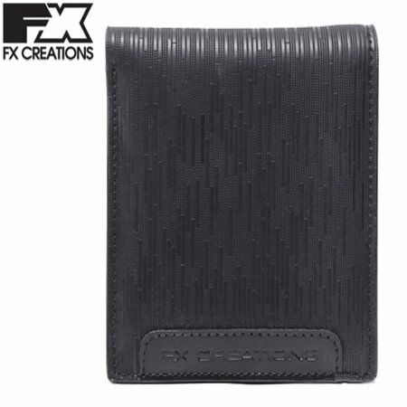 FX Creation Leather Wallet - BOE Series - Black with Flip Card Compartment