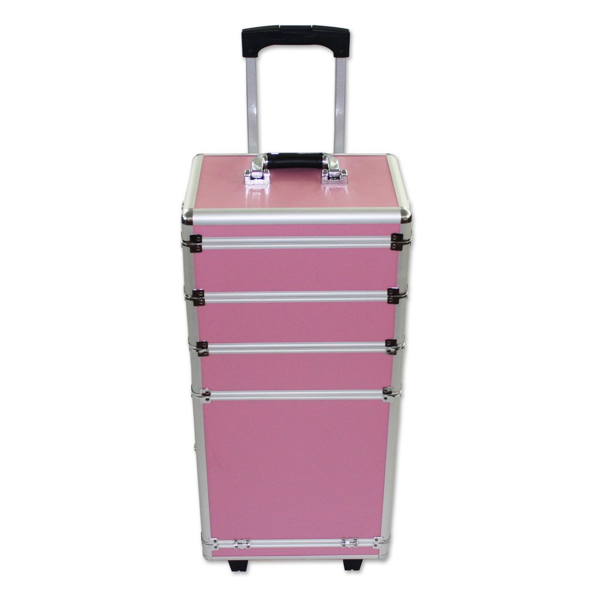 6 in 1 Portable Cosmetics Carry Case Makeup Box With Trolley- Pink ...