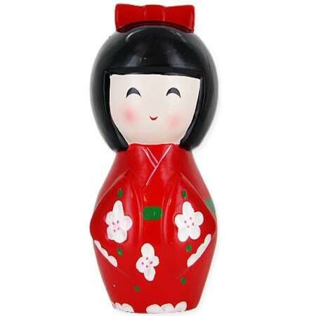 Japanese Doll Piggy Bank/Money Box - 17cm - Red
