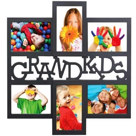 Wooden Collage Grandkids Photo Frame - Black
