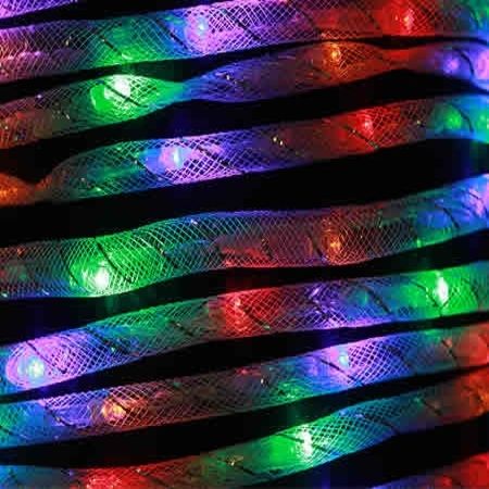 8m Indoor Christmas Flexi Mesh LED Rope Light - Multi Coloured