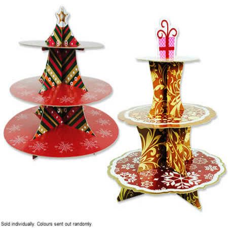 Christmas 3 Tier Cardboard Cake Stand