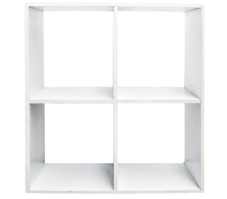 White Display Shelf with 4 Large Compartments