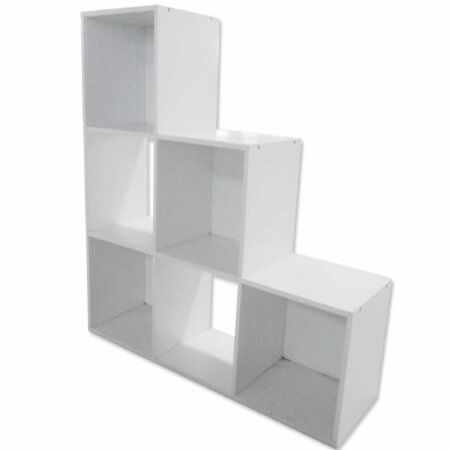 White Display Shelf with 6 Cube Compartments