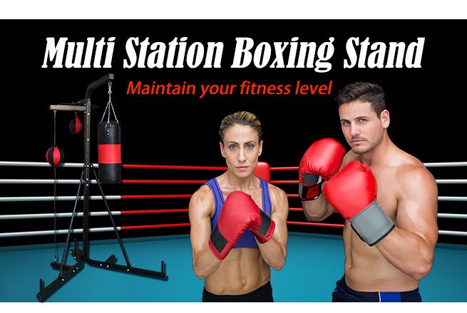 Multi Station Boxing Stand with Punching Bag/Speed ball/Floor to ...
