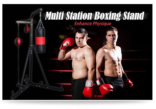 Multi Station Boxing Stand with Punching Bag/Speed ball/Floor to ...