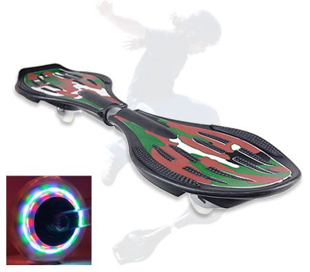 2 Wheel Snake Motion Rocking Streetboard Caster Board Skateboard ...