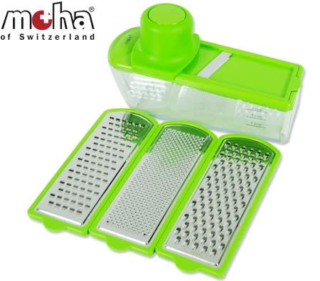 Moha Vegetable Mandolin Slicer with 4 Cutters - Green