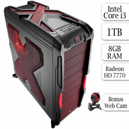 Intel Gaming i3 PC Intel Core i3-2120 Case with 1TB, 8GB RAM - Bonus 1 ...
