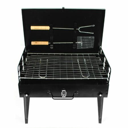 Portable Camping Charcoal BBQ Hibachi Grill & Carry Case | Crazy Sales