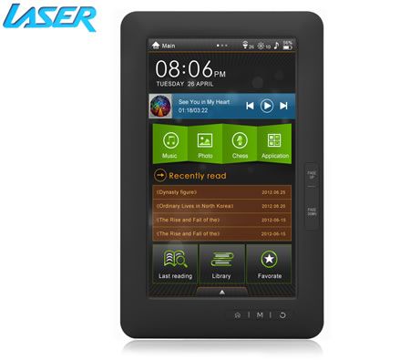 Laser eBook Reader - 7 Inch Touch-Screen with Multimedia Function