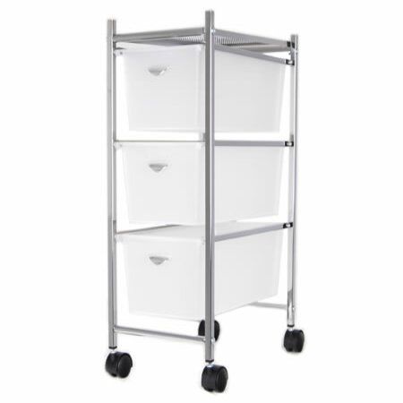 Practical Transparent Clear 3 Drawer Tray Storage System with Chrome ...