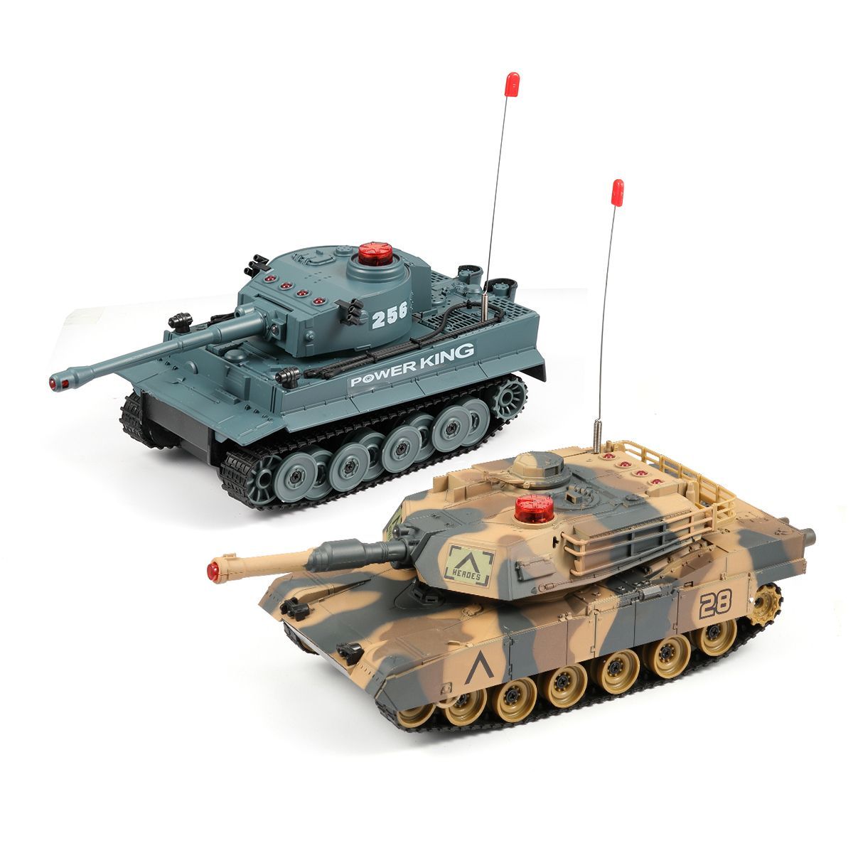 Set of 2 Full Size Infrared Radio Remote Control Battle Tanks | Crazy Sales