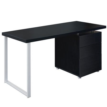 Office Study Computer Desk with 3 Drawer Cabinet - Black | Crazy Sales