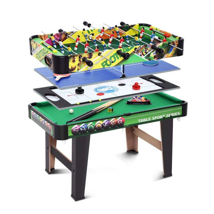 4-in-1 Games Table- Air Hockey / Pool / Foosball / Table Soccer | Crazy Sales