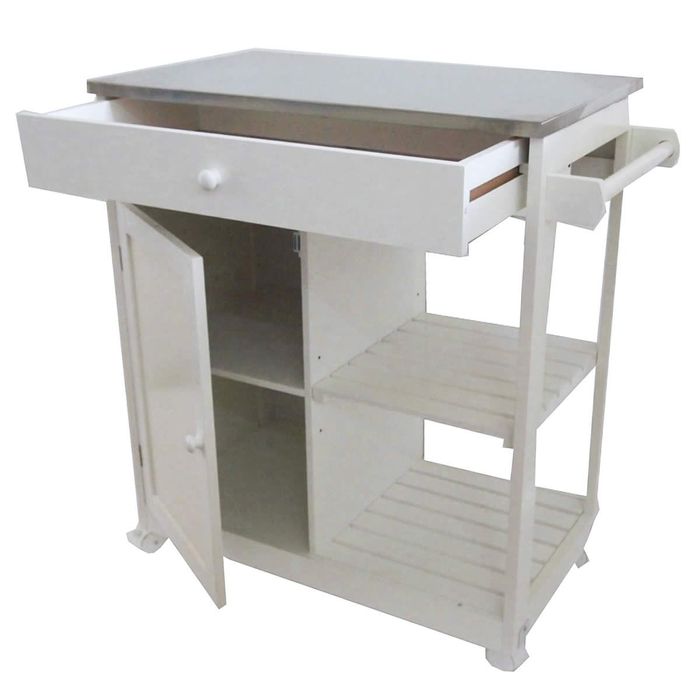 Kitchen Trolley With Stainless Steel Counter Top | Crazy Sales