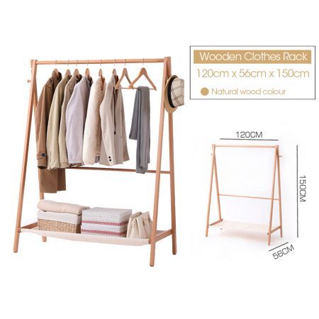 Wooden Clothes Stand Rack - Natural | Crazy Sales