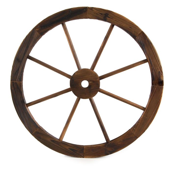 Large Wooden Wheel Garden Feature | Crazy Sales