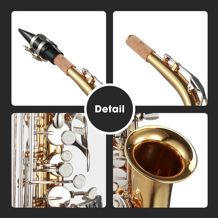 Melodic Alto Saxophone Eb Be E Flat Brass Alto Sax with Mouthpiece Case ...