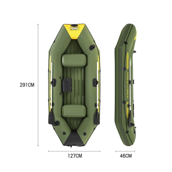 Bestway Marine-Grade Inflatable Boat Set 2.91mx1.27mx46cm Hydro-Force ...